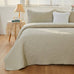 Beige Quilts Cotton Farmhouse Quilt Bedding Set Damask Coverlet Set ...