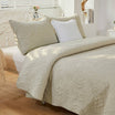 Beige Quilts Cotton Farmhouse Quilt Bedding Set Damask Coverlet Set ...